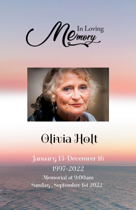 Copy of Funeral Program Template sky (1) | PosterMyWall