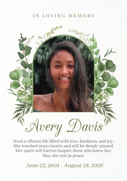 funeral rest in peace flyer Template | PosterMyWall