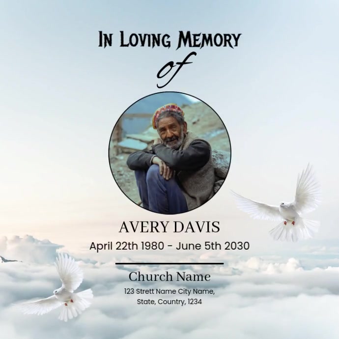 Copy of funeral rest in peace flyer | PosterMyWall