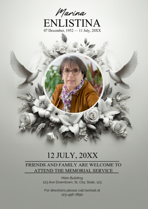 Funeral Service Flyer Template | PosterMyWall