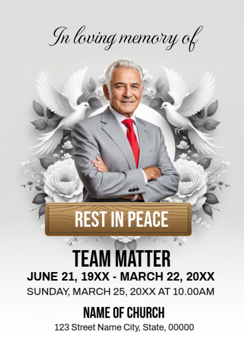 Copy of Funeral Service Flyer Template | PosterMyWall