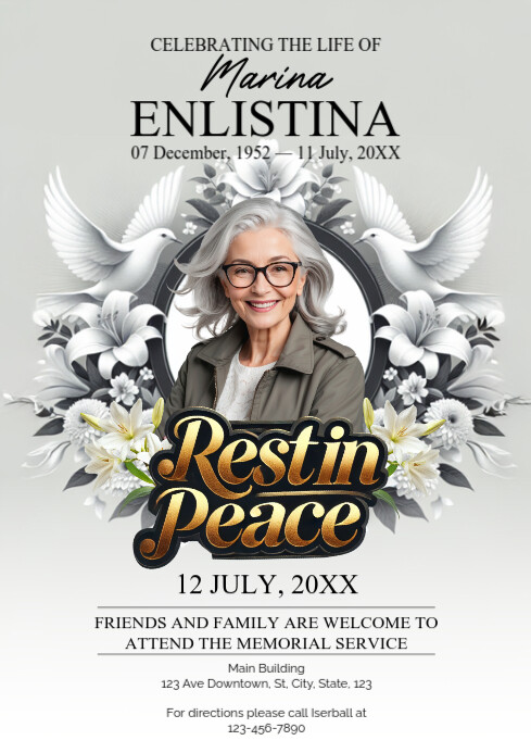 Funeral Service Flyer Template | PosterMyWall