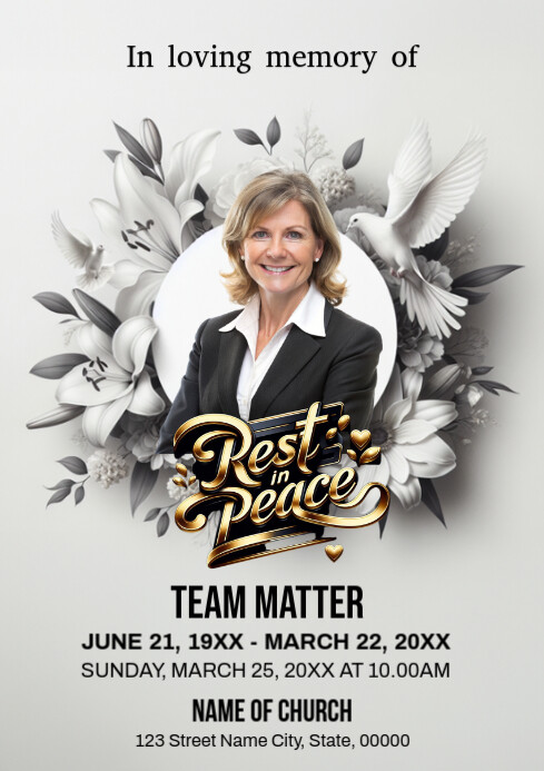 Funeral Service Flyer Template | PosterMyWall