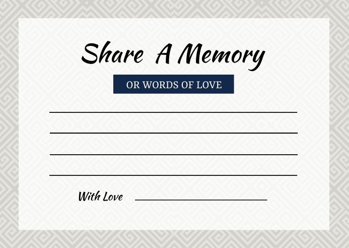 Copy of Funeral Share A Memory Card | PosterMyWall