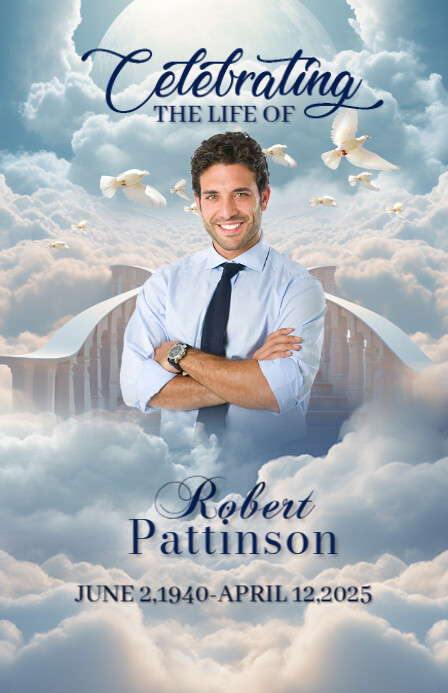 Funeral sky stairway background Template | PosterMyWall
