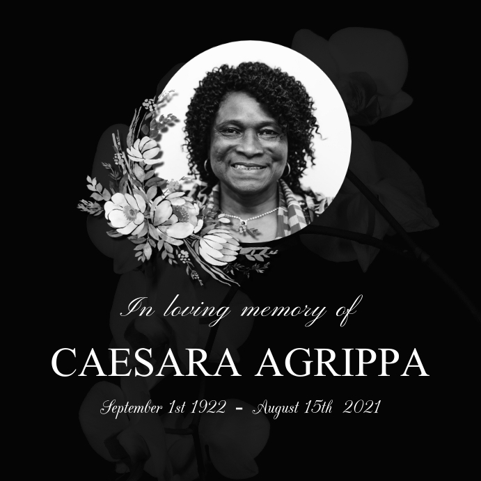 funeral square card necrology template | PosterMyWall