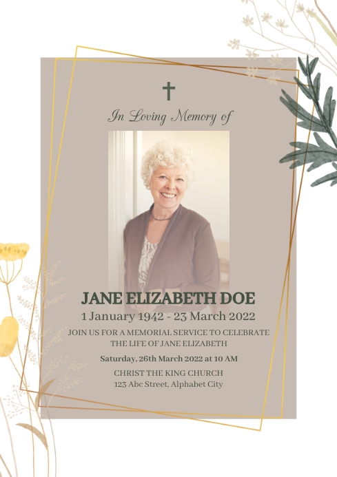 Copy of Funeral Template | PosterMyWall