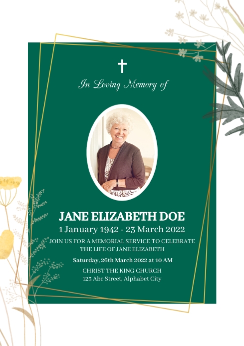 Funeral Template | PosterMyWall