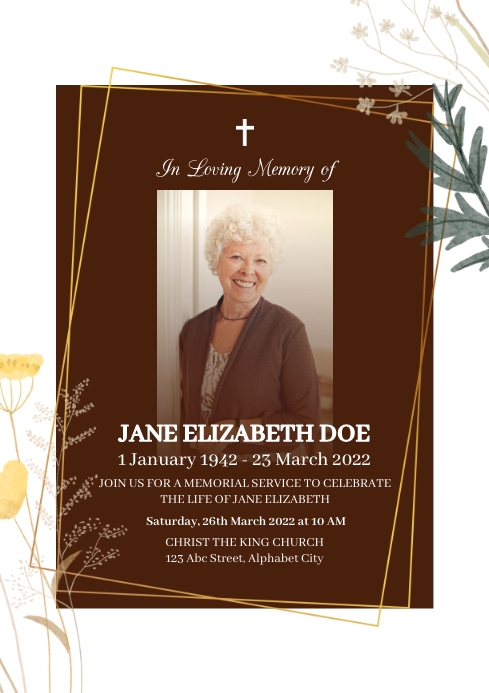 Funeral Template | PosterMyWall