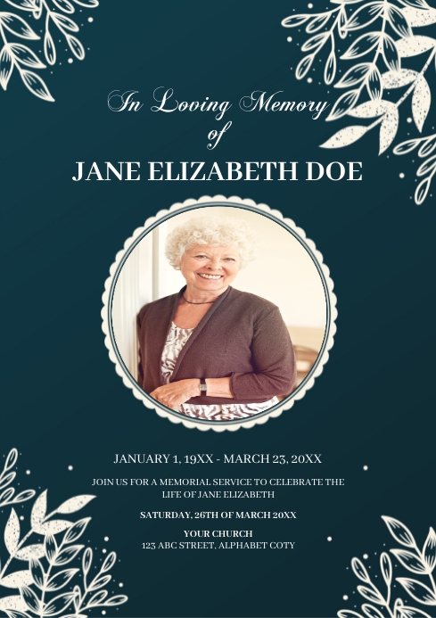 Funeral Template | PosterMyWall