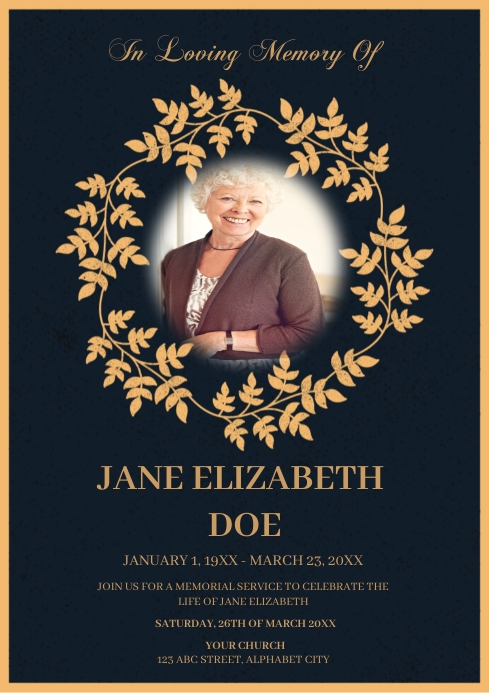 Funeral Template | PosterMyWall