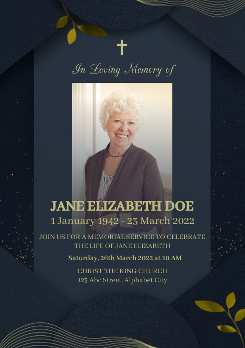 Funeral Template | PosterMyWall