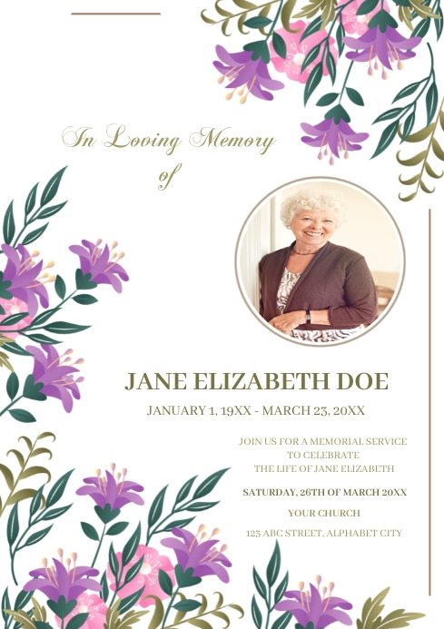 Funeral Template | PosterMyWall