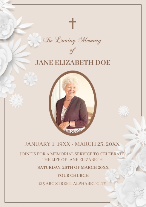 Modèle Funeral Template | PosterMyWall
