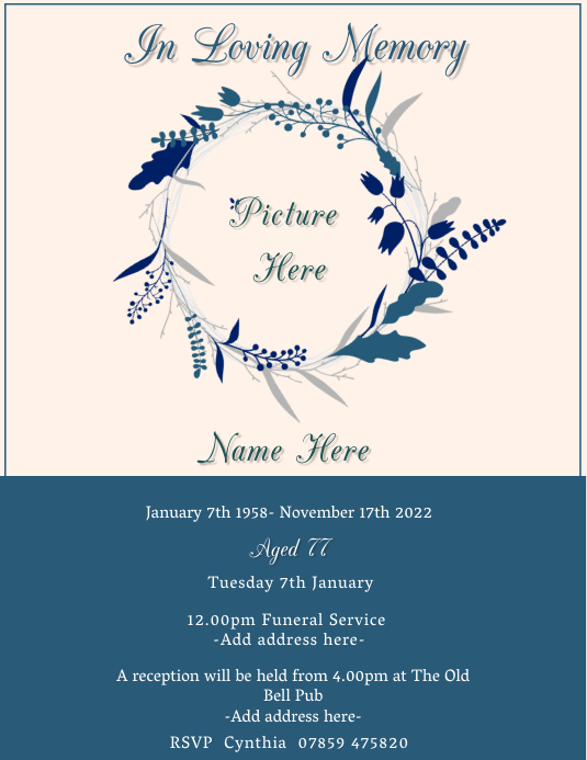 Begrafnis Sjabloon templaat | PosterMyWall