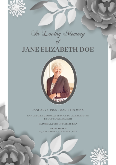 Funeral Template | PosterMyWall