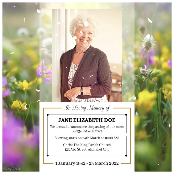 Funeral Template | PosterMyWall