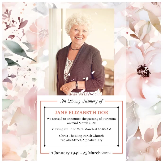 Funeral Template | PosterMyWall