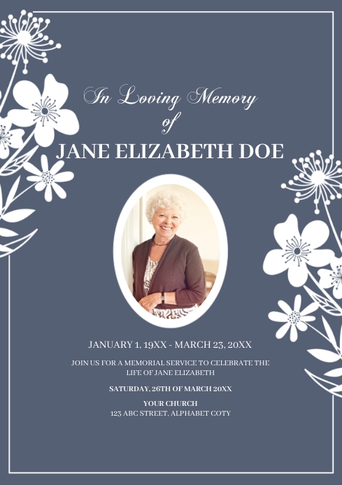 Modèle Funeral Template | PosterMyWall