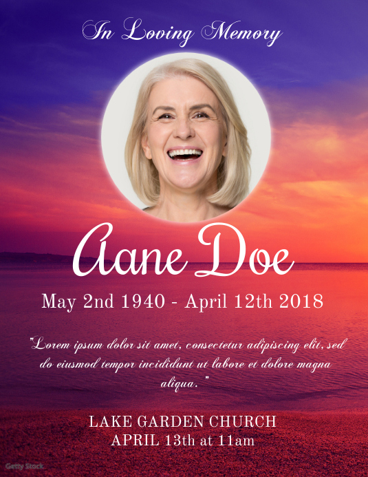 funeral flyer template | PosterMyWall