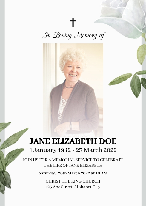 Funeral Template | PosterMyWall