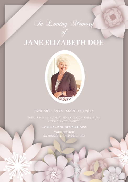 Funeral Template | PosterMyWall