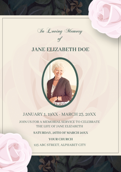 Funeral Template | PosterMyWall