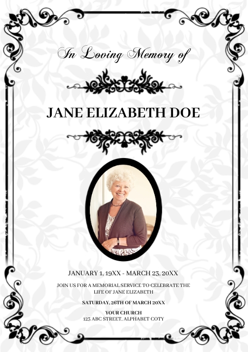 Funeral Template | PosterMyWall