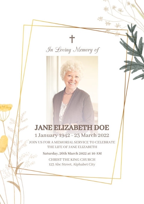 Funeral Template | PosterMyWall