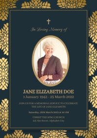 Classic Funeral Program - front and back cove Template | PosterMyWall