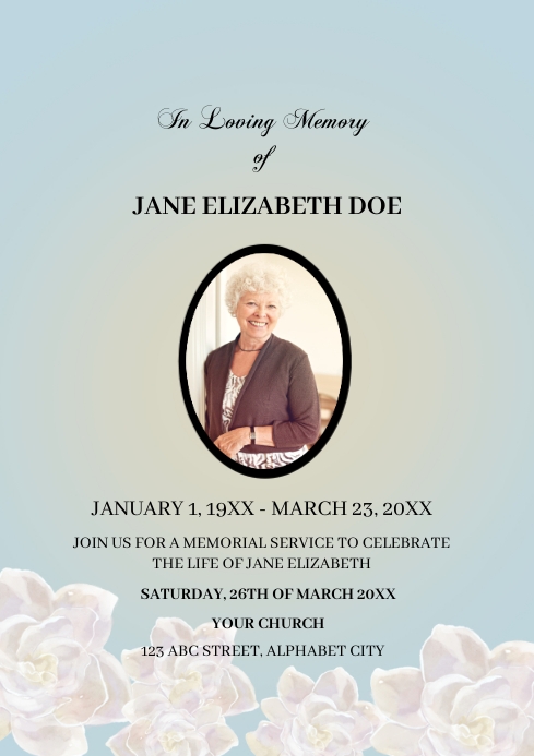 Funeral Template | PosterMyWall