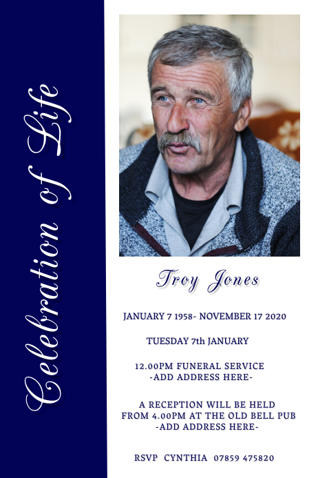 Modelo De Cartaz De Funeral | PosterMyWall