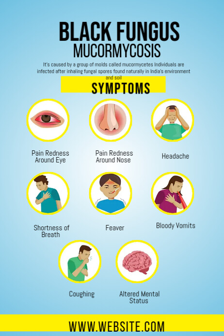 Black Fungus or Mucormycosis Symptoms Template | PosterMyWall
