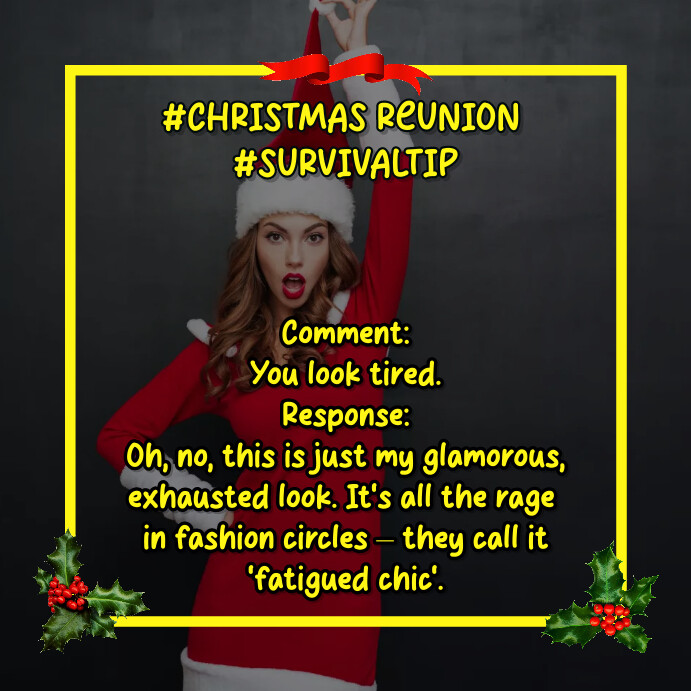funny christmas party reunion quote Template | PosterMyWall