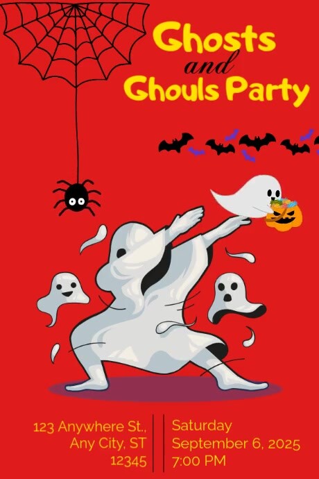 Funny Ghost Party Poster Design Template | PosterMyWall