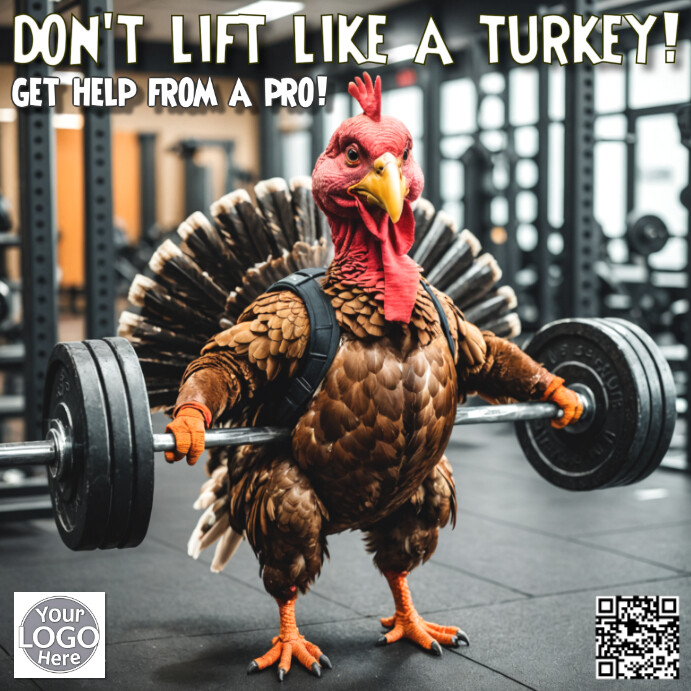 Copy of Funny Joyful Fitness Gym Trainer Thanksgiving Fall Autumn Post ...