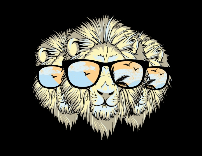 Funny Loin Face Artistic design Premium Template | PosterMyWall