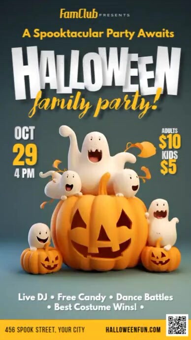 Funny Pumpkin Ghosts Spooky Halloween Family Party Instagram Story ...
