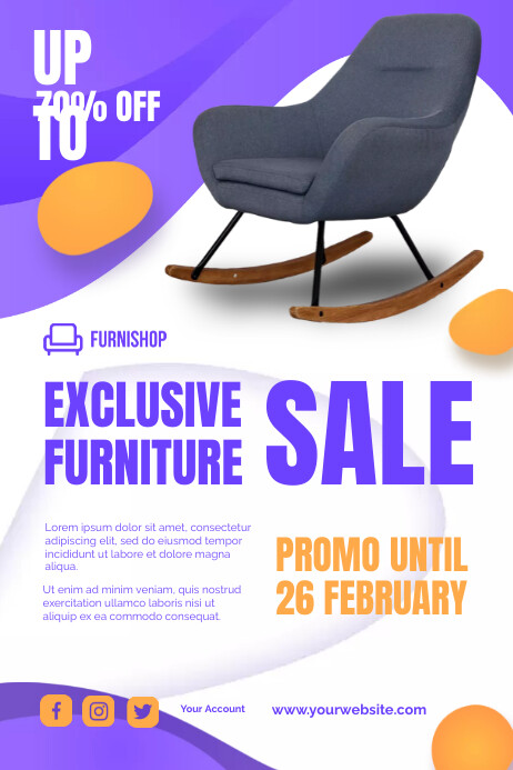 Furniture Sale Poster Template | PosterMyWall