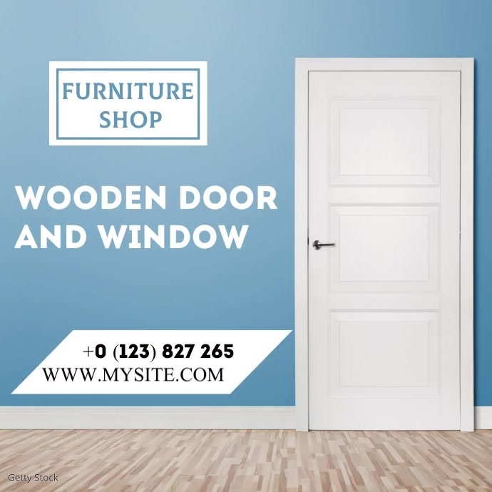 furniture shop l wooden door and window ad Template | PosterMyWall