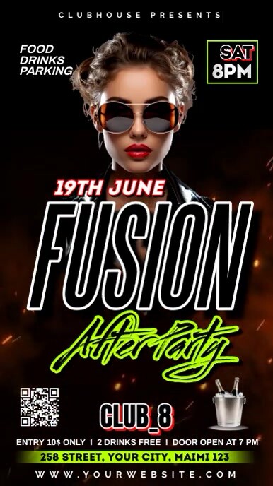 Plantilla de FUSION AFTER PARTY FLYER TEMPLATE POSTER | PosterMyWall