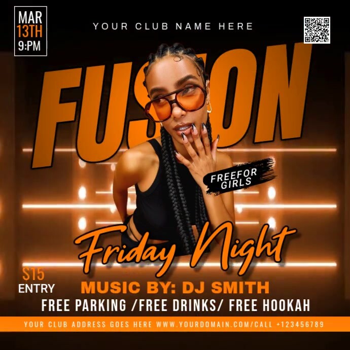 FUSION FRIDAY NIGHT Template | PosterMyWall