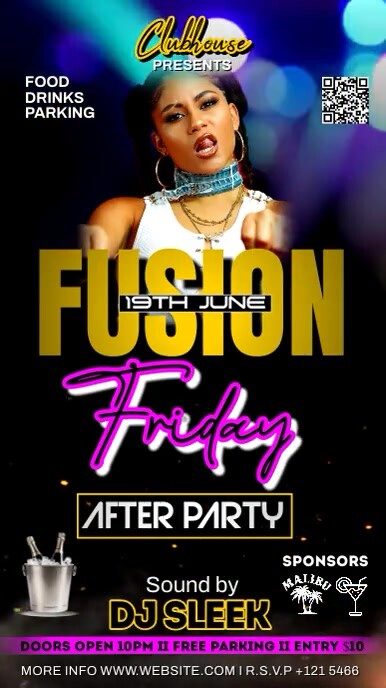 Plantilla de FUSION FRIDAY PARTY FLYER TEMPLATE | PosterMyWall