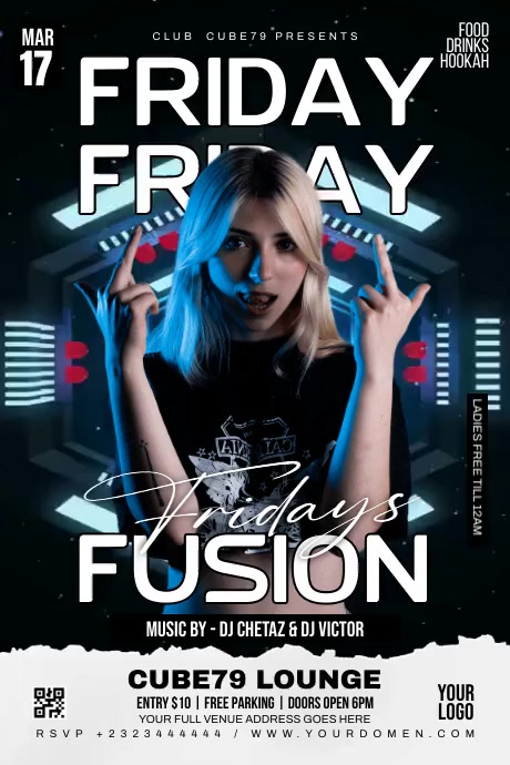 Fusion friday party Night Template | PosterMyWall