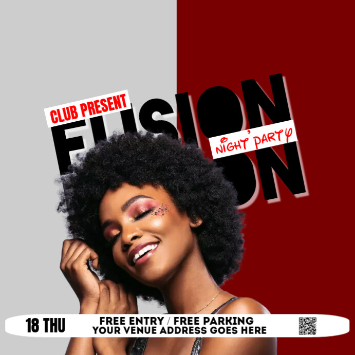 FUSION NIGHT PARTY (2) Template | PosterMyWall