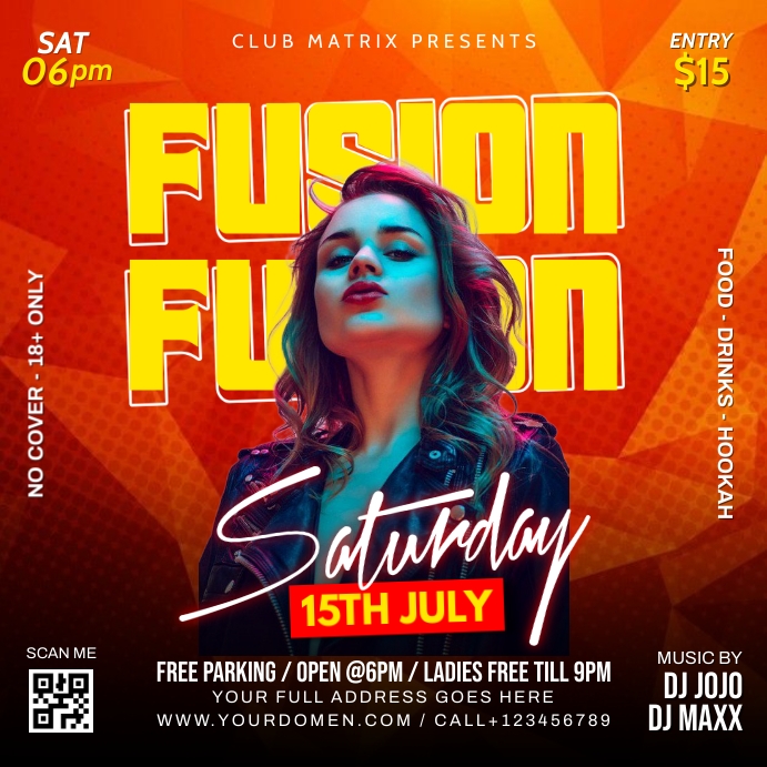 FUSION SATURDAY Template | PosterMyWall
