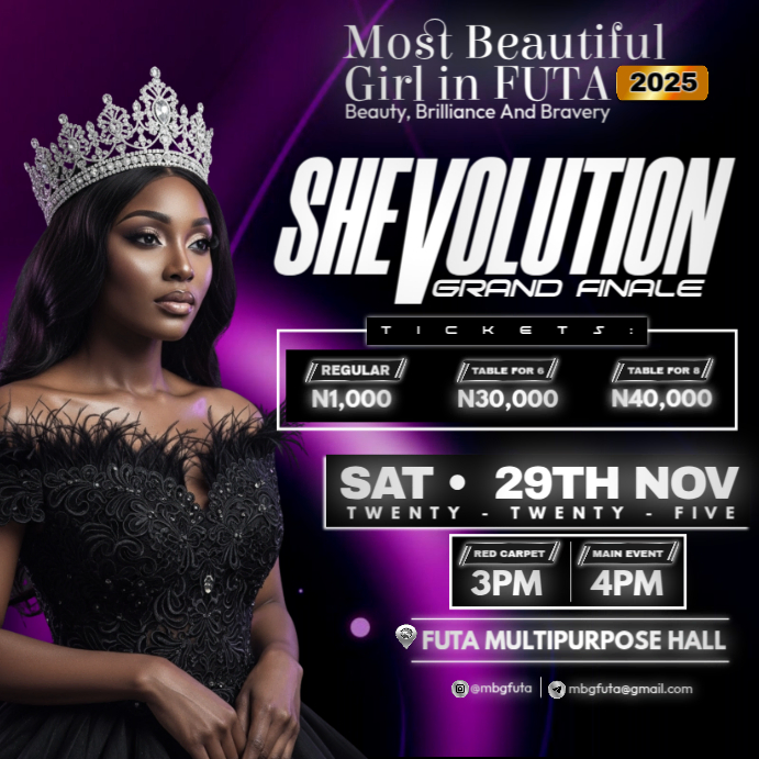 FUTA Queen Glamour Event 2025 Template | PosterMyWall