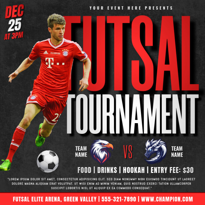 Futsal tournament Template | PosterMyWall