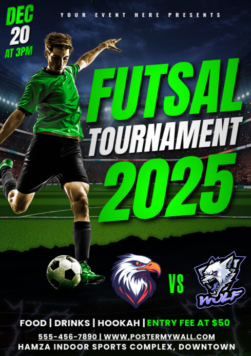 Futsal tournament Template | PosterMyWall