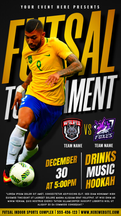 Futsal tournament Template | PosterMyWall